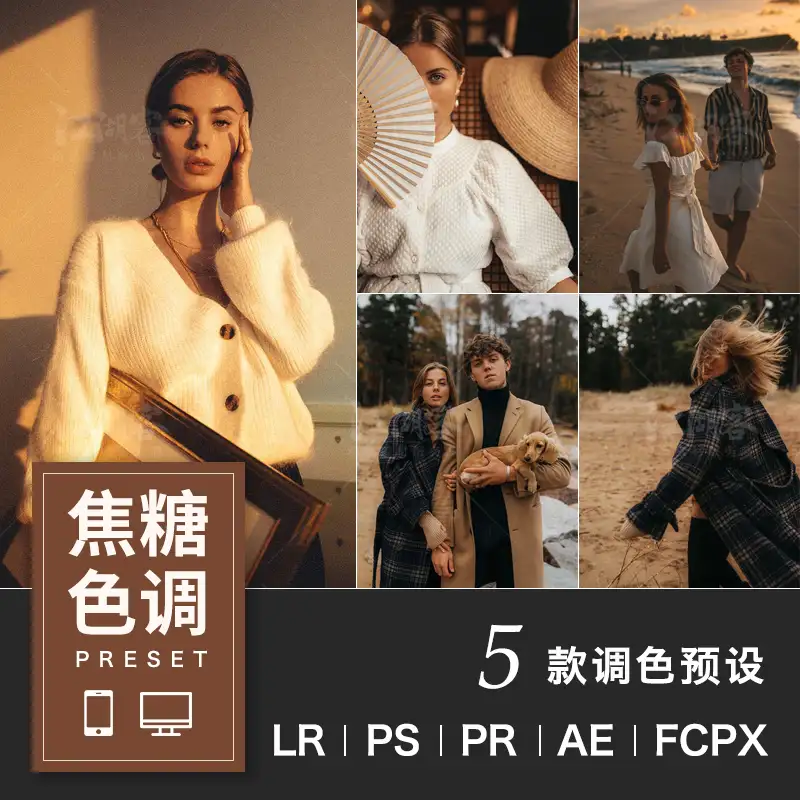 焦糖色调暖色lr预设 深棕咖啡旅拍Lightroom/PS/PR/人像调色 – 山羊设计库